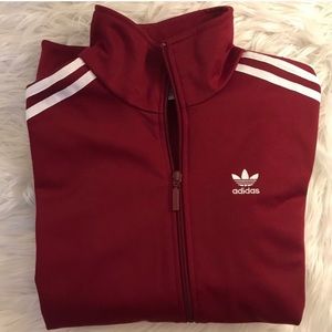 adidas | Jackets & Coats | Nwot Adidas Maroon Red Track Suit Jacket Xs ...